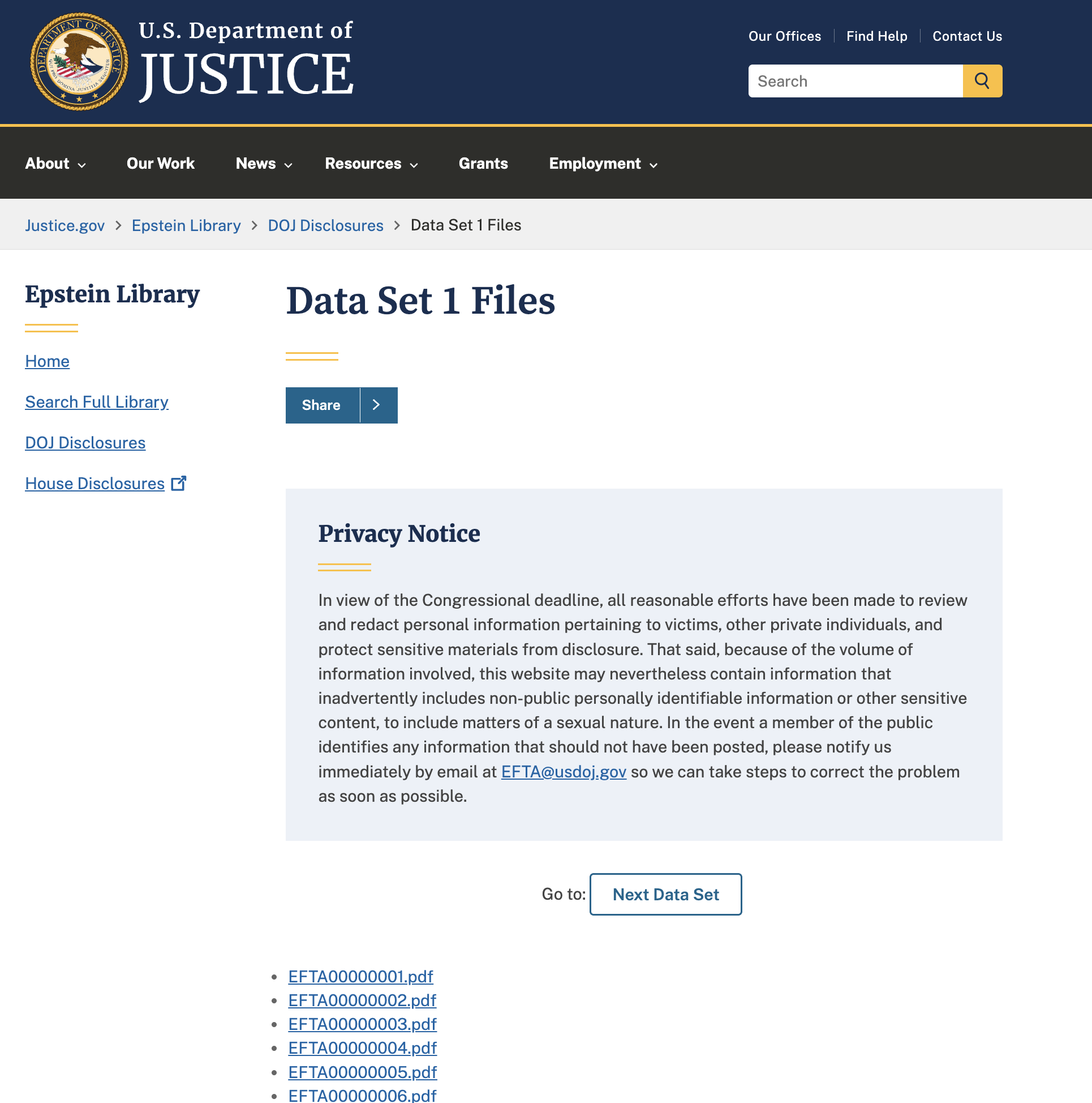 DOJ drops bulk downloads from Epstein Library - Discrepancy Report
